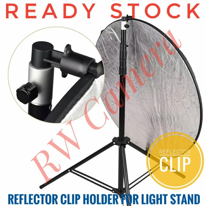 Jual Reflector Klip Holder Reflektor Light Stand Penjepit Pegangan ...