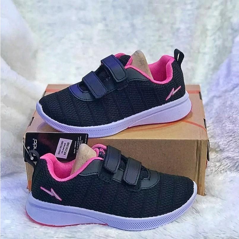 Jual sepatu sekolah anak Ando Saga Zora hitam pink size 29-36 Fashion ...