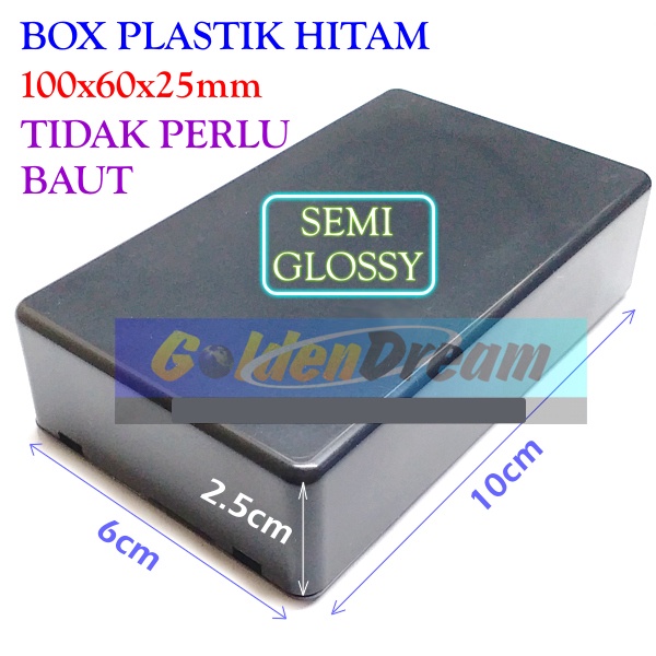 Jual Box Plastik Hitam 100x60x25mm Kotak Elektronik Storage Housing ...