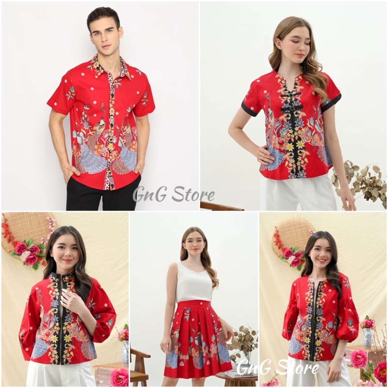 Jual BBC Red Series /Seragam Batik/ Batik Wanita/ Baju Merah/ Batik ...