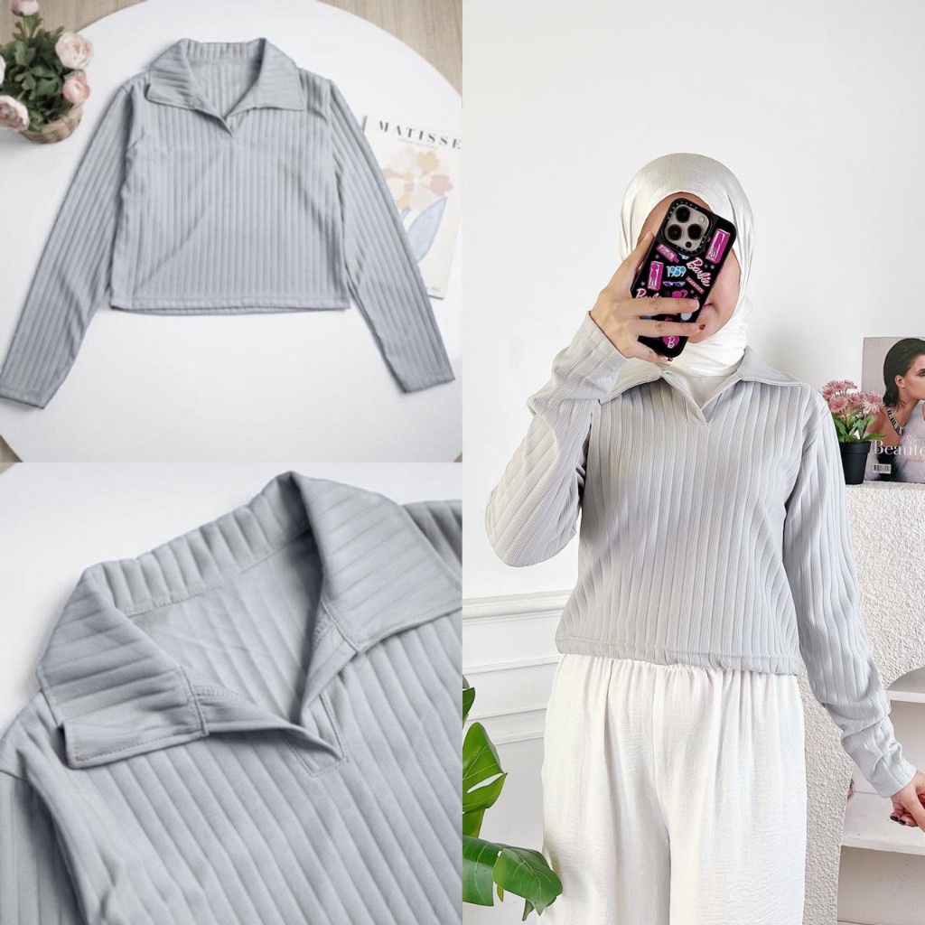 Jual VEXIOS - ZEC OOTD WANITA SINTA / Vosha Hornet Knit Top / Atasan ...