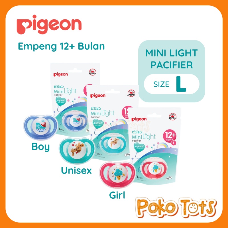 Jual Pigeon Mini Light Pacifier L 12+ Month Empeng Silicone Step 3 Usia ...