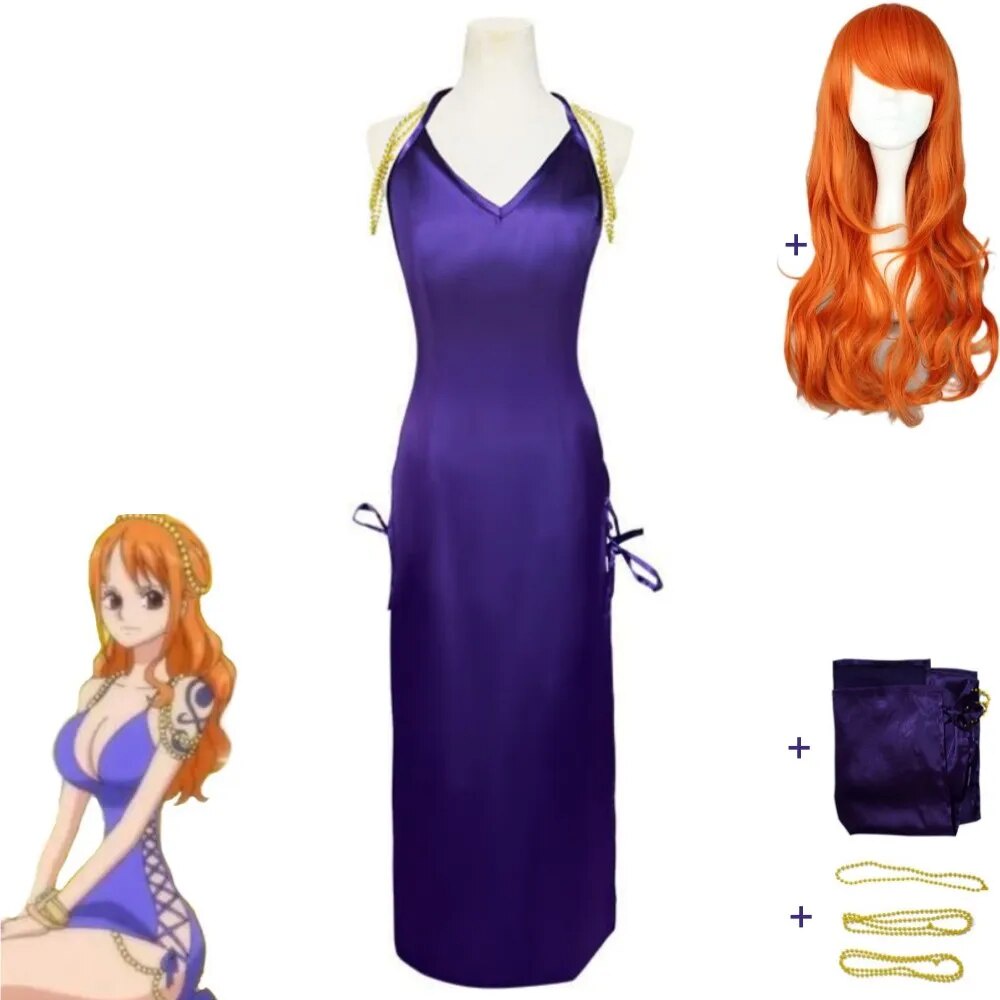 Jual PREORDER Anime Nami Cosplay Costume Wig Adult Sexy Woman Outfit ...