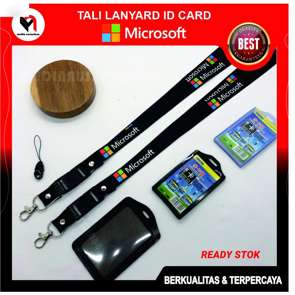 Jual MICROSOFT Lanyard, Tali ID Holder Logo Cetak 2 Sisi Full Colour ...