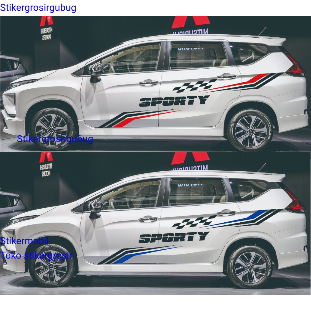Jual Stiker Mobil List Cutting Variasi Sport Hitam Putih Minimalis Toko ...