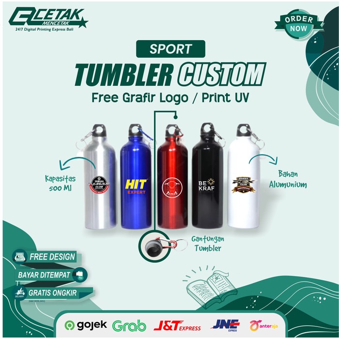 Jual Tumbler Sport Botol Minum Custom Print Grafir Logo Travel Set ...