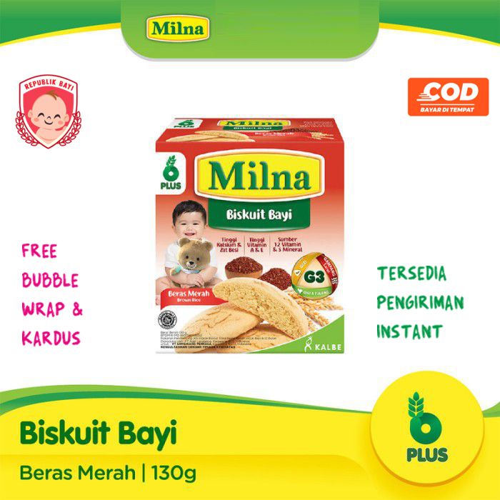 Jual Milna Biskuit Snack Camilan Bayi Baby Biskuit Beras Merah 130gr ...