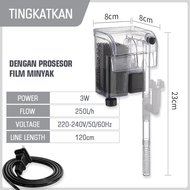 Jual FILTER GANTUNG AQUARIUM AQUAMAN RECENT HIKARI 250L FILTER HANG ON ...
