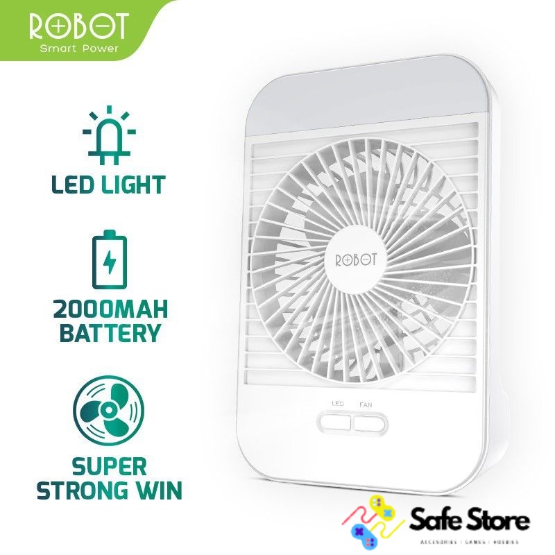 Jual Kipas Angin & Lampu Cas ROBOT RT-BF14 FAN LED Emergency lamp & Fan ...