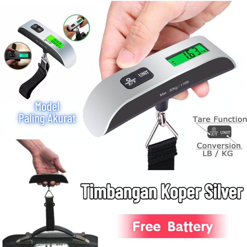 Jual Travel Scale Timbangan Koper Electronic Silver Luggage Scale Max ...
