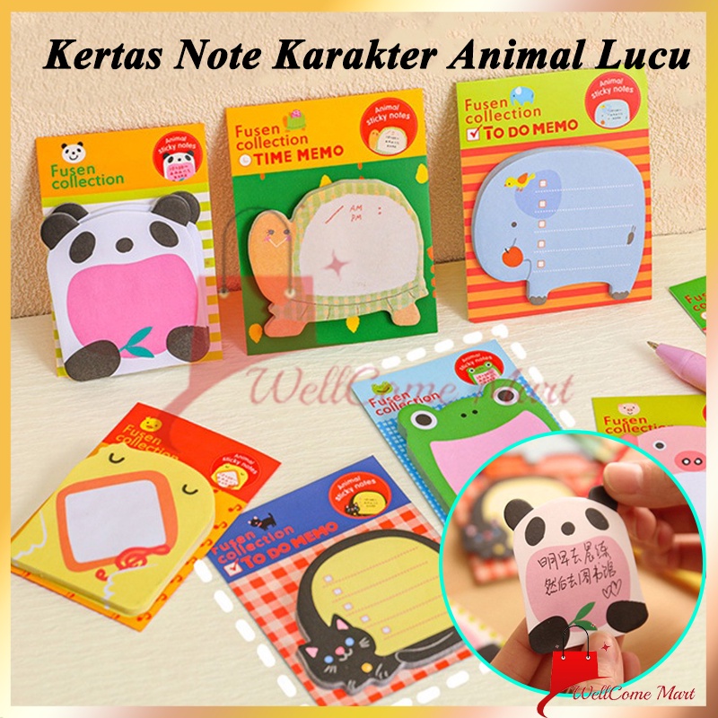 Jual Kertas Catatan Memo Note Karakter Animal / Sticky Notes Memo ...