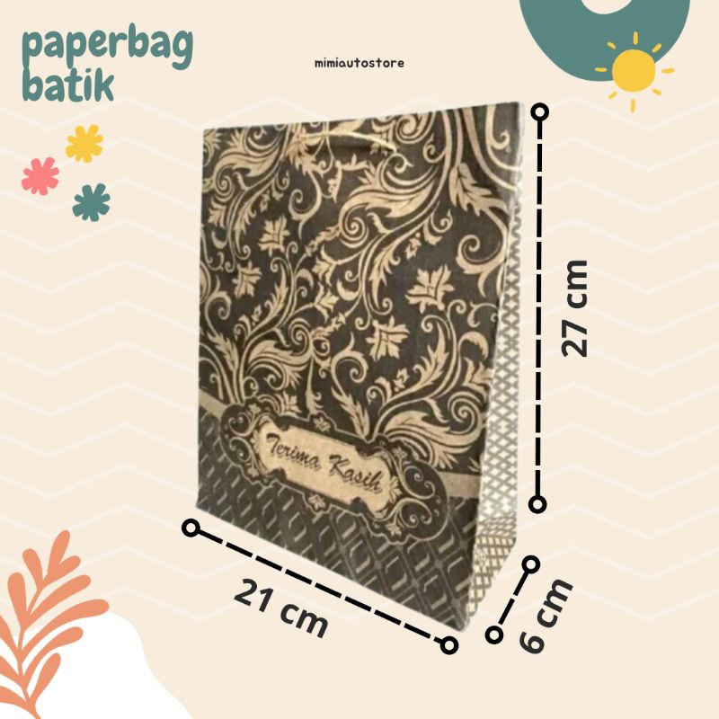 Jual [ PAPERBAG ] PAPER BAG MOTIF BATIK PANJANG 21 CM TINGGI 27 CM ...