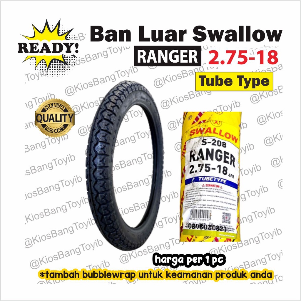Jual Ban Luar Motor Bebek 2.75-18 Tube Type ORIGINAL SWALLOW MOTIF ...
