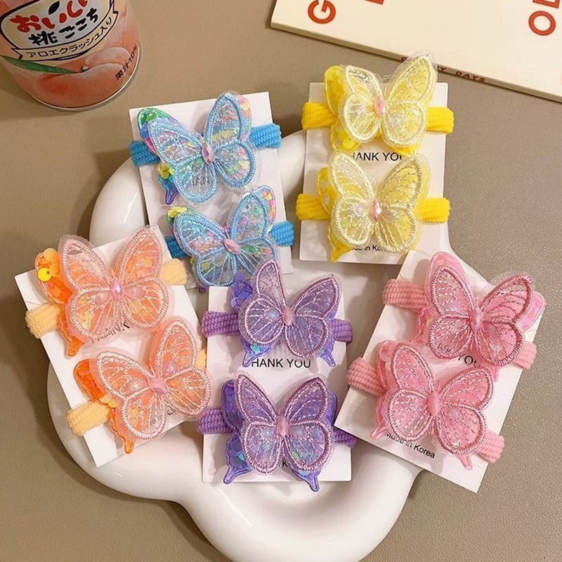 Jual Anak-anak Versi Korea Lucu Hiasan Hiasan Sequin Kupu-kupu Tali ...
