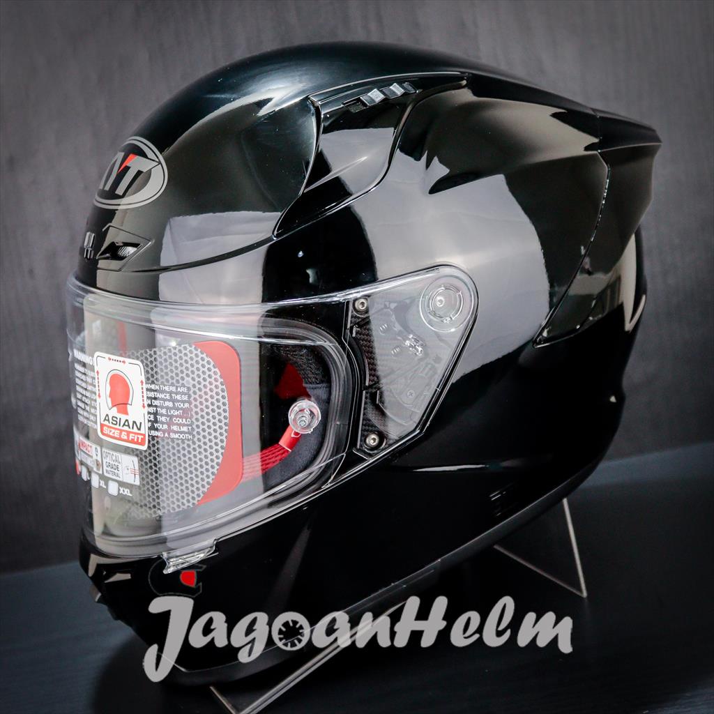 Jual KYT HELM STRIKER SOLID | BLACK GLOSSY | SINGLE VISOR | Shopee ...