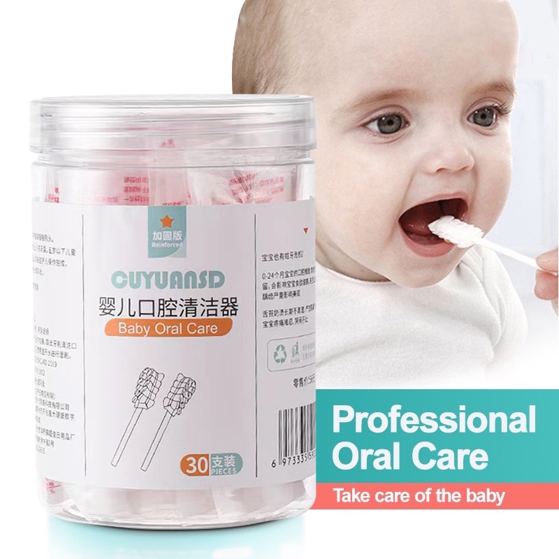 Jual 30Pcs Baby Oral Care Cleaner Cotton Toothbrush - Pembersih Mulut ...