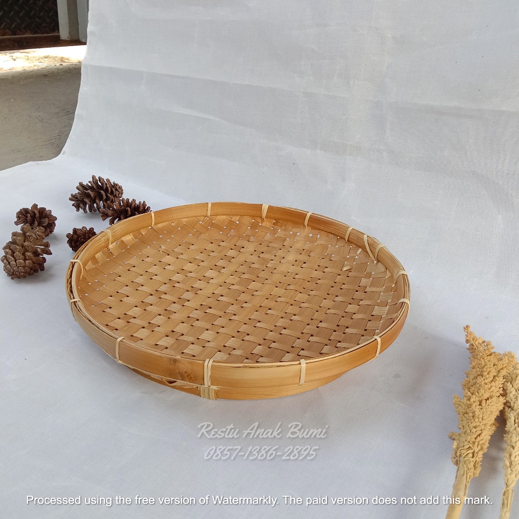 Jual Piring Bambu Bulat S-XL| Alas makan | piring saji bambu | Tempat Snack | Wadah Saji ...