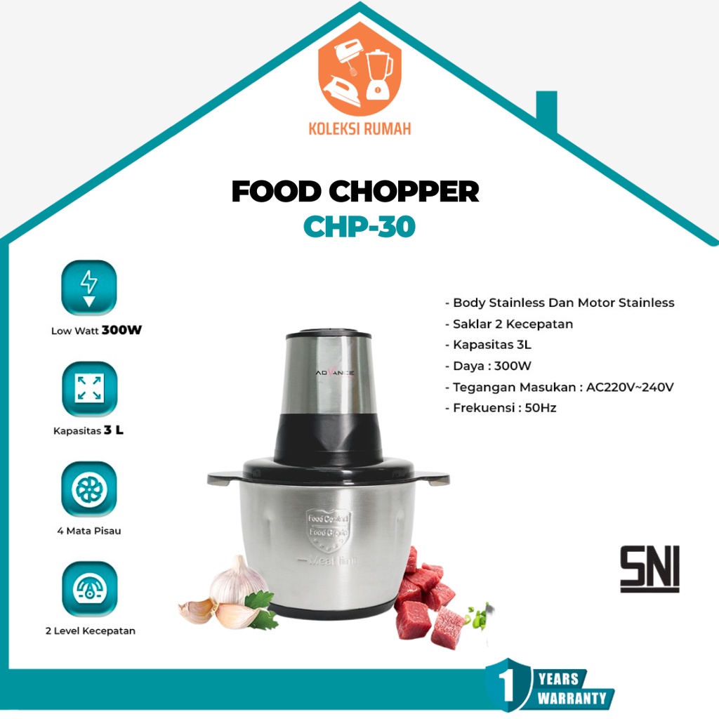Jual Food Chopper Elektrik Advance CHP30 / CHP-30 Penggiling daging ...