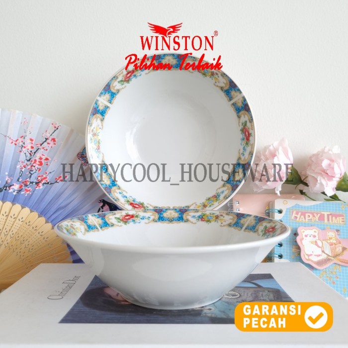 Jual WINSTON 1pcs Bowl Keramik KLASIK BIRU 7inch Mangkok Makan Dalam ...
