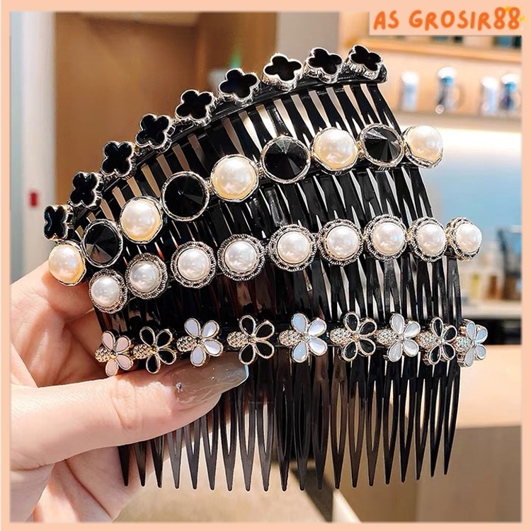 Jual Sirkam Rambut Mutiara Wanita Korea Dewasa Sisir Hair Comb Fashion ...