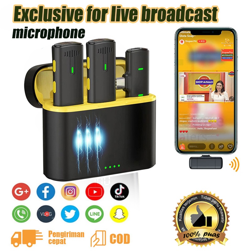 Jual TRBEST Mikrofon Lavalier Nirkabel Dengan Masa Pakai Baterai 25 Jam ...