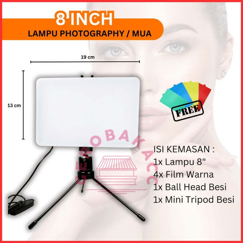 Jual Paket Lampu Tripod Foto Produk 8 inch Makeup MUA Studio fotografi konten live streaming ...
