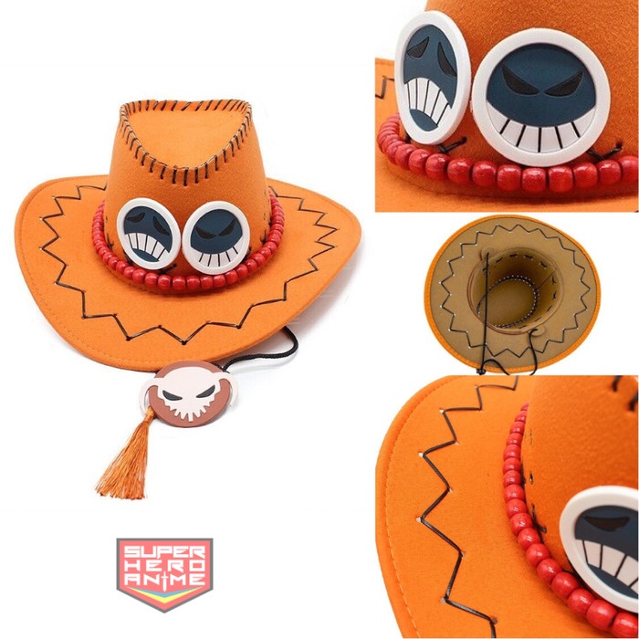 Jual Topi Portgas D Ace One Piece Cosplay Anime Anak Dewasa Cowboy Hat ...