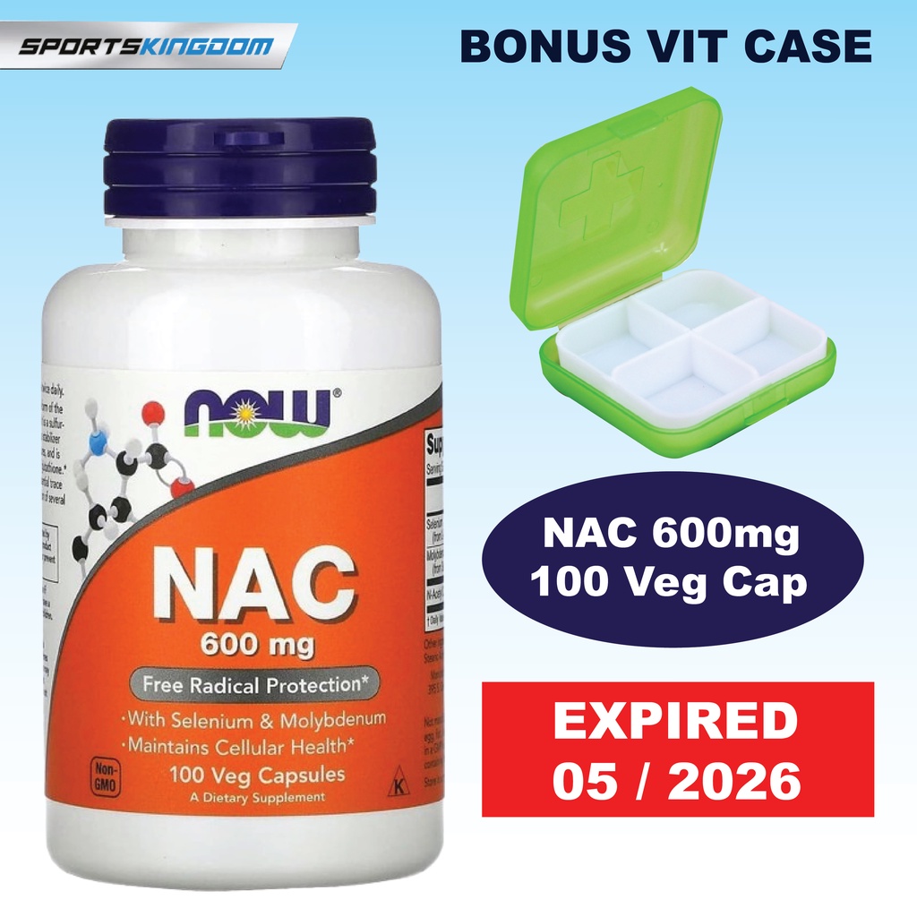 Jual Vitamin NAC 600 mg 100 Veg Capsule N-Acetyl Cysteine Nowfoods ...