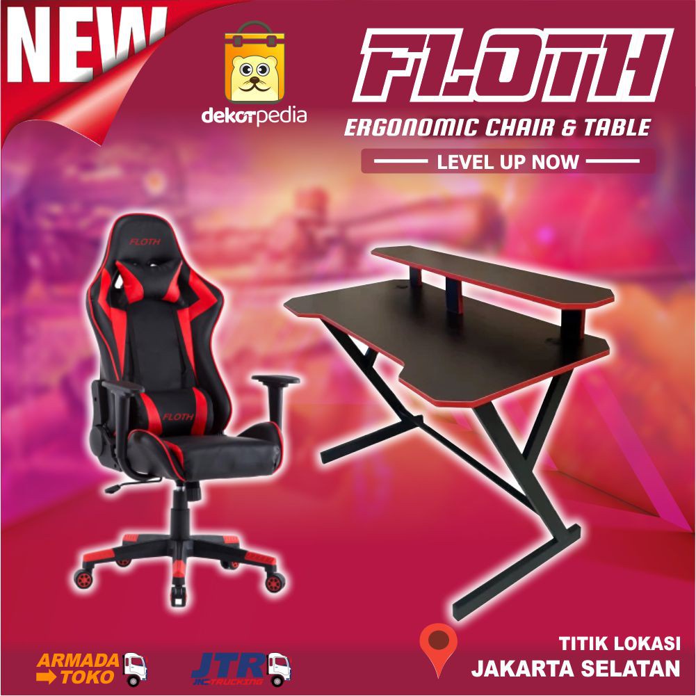 Jual Kursi Gaming Floth 1 Meja Gaming Floth SET ( KHUSUS JADETABEK ...