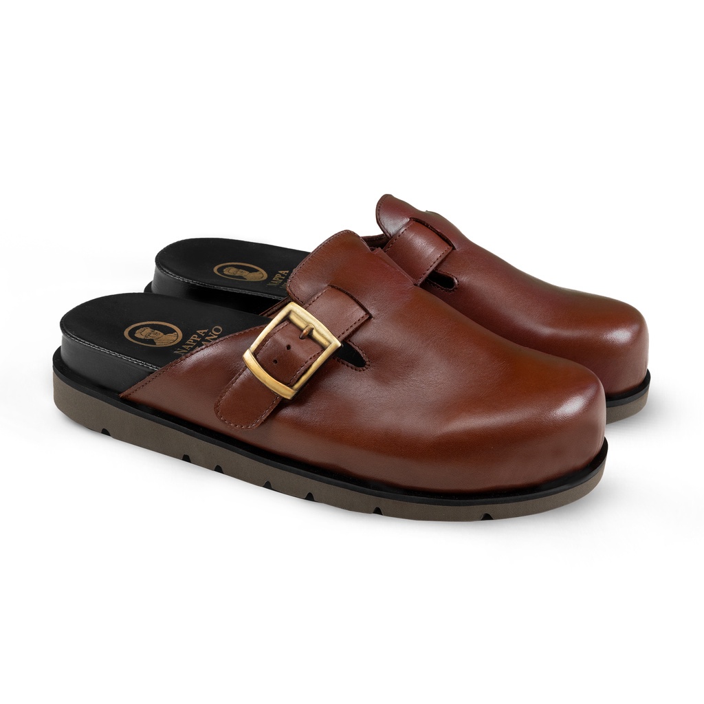 Jual Juno Slippers Brown- Nappa Milano - Sandal Unisex | Shopee Indonesia
