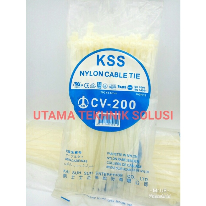 Jual Kabel Tis Cable Tie Cable Ties Kabel Ties KSS CV-200 uk.203x4,6mm | Shopee Indonesia
