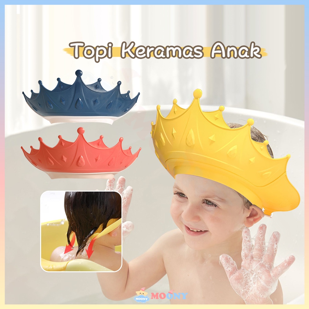 Jual Moony Topi keramas mahkota anak bayi Topi pelindung mandi bayi Cap ...