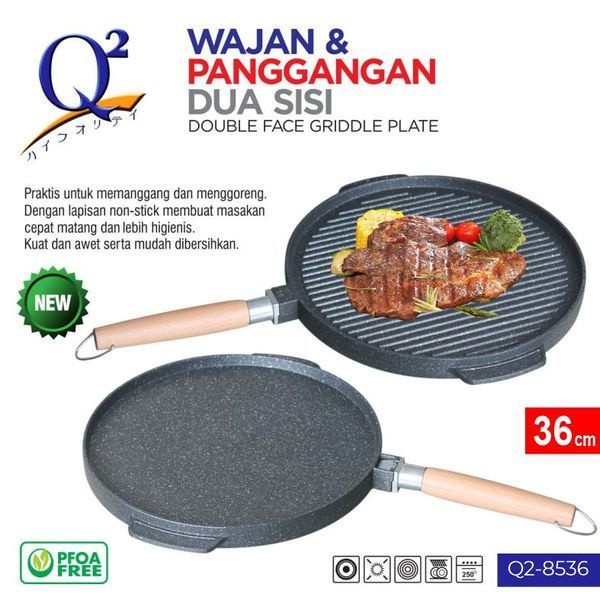Jual GRILL PAN DUA SISI 36CM Q2 8536 PANGGANGAN STEAK DUA SISI Q2 ...