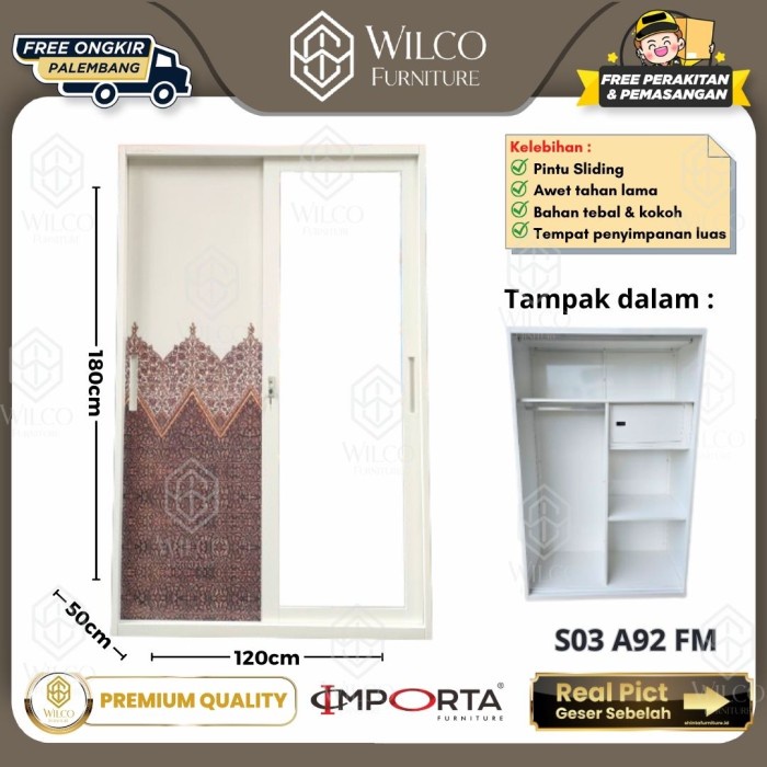 Jual Lemari Pakaian BTS S03 A92 Importa / Lemari Baju Besi 2 Pintu ...