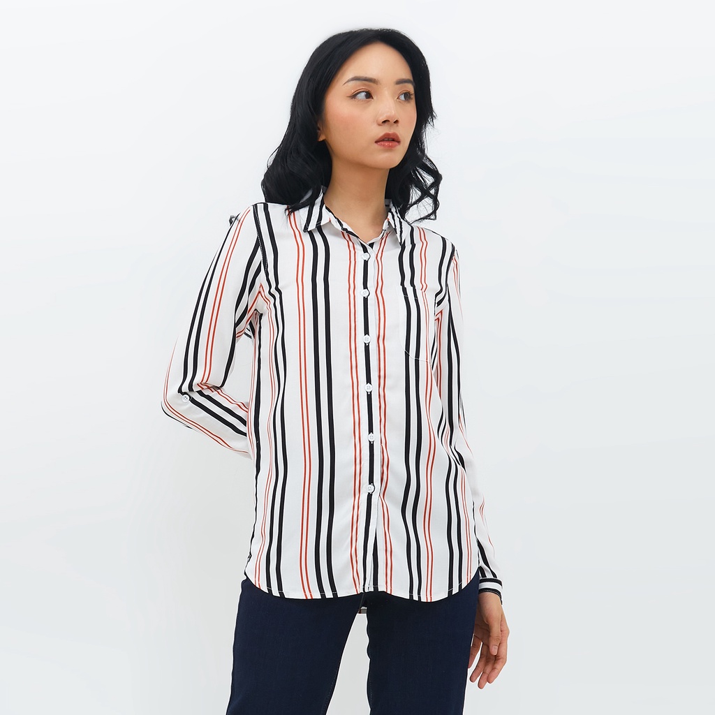 Jual Geela Official - Aemma White Stripe Shirt (G.11607) - Kemeja Wanita | Shopee Indonesia