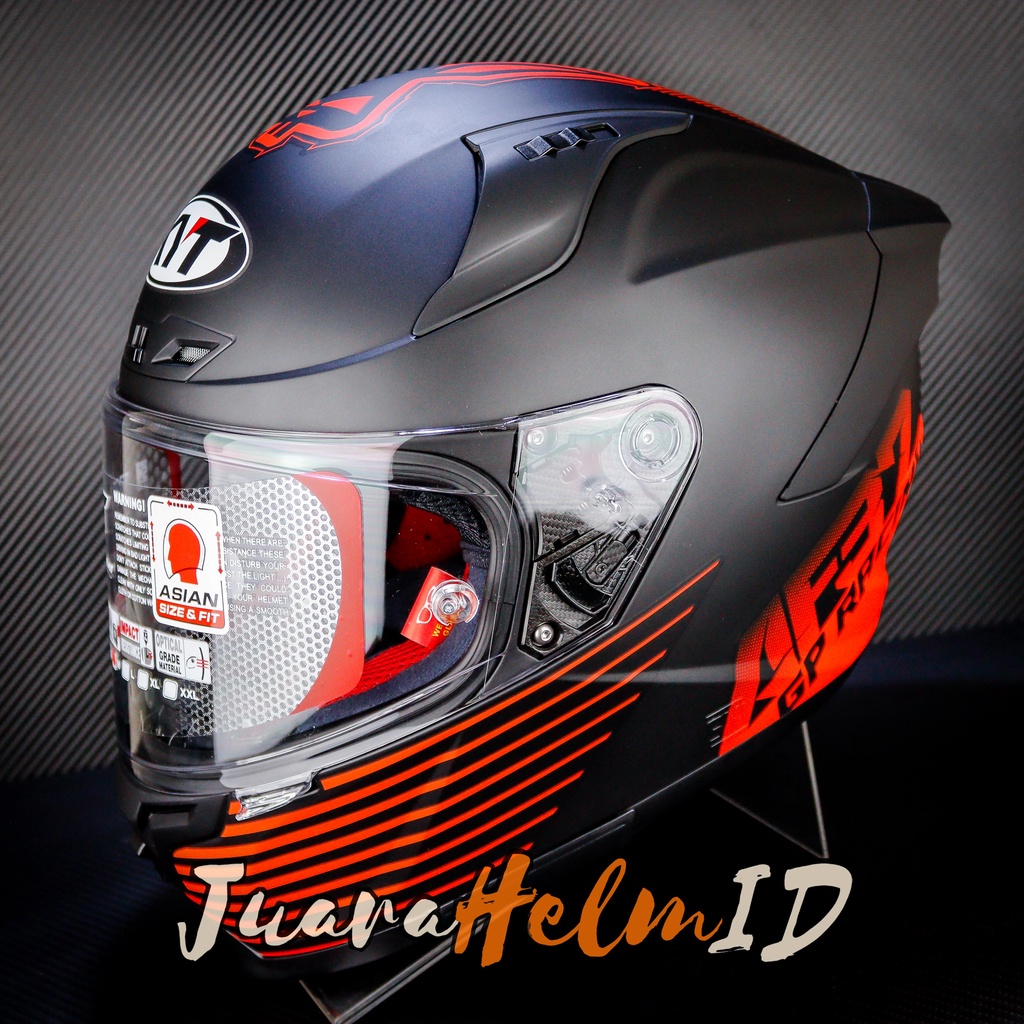 Jual KYT HELM STRIKER AF37 REP | MATT BLACK/RED | SINGLE VISOR | Shopee Indonesia