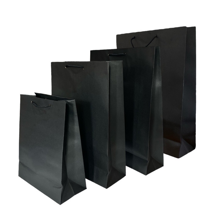 Jual Paper Bag Hitam Polos Tali Souvenir Goodie Bag Kado Tas Belanja ...