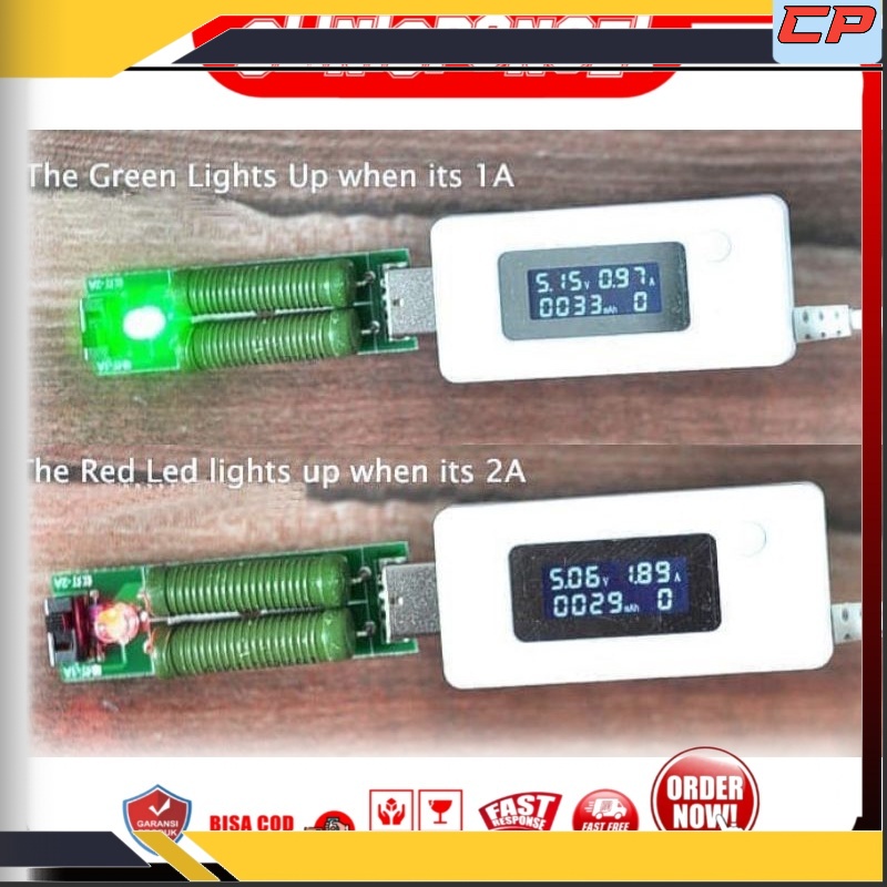 Jual USB Drainer Dummy Load 1A/2A Tester Charger With Switch | Shopee ...