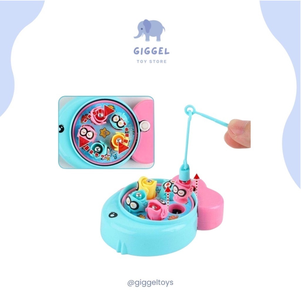 Jual [ Giggel ] Mainan Anak Pancingan Putar Manual Mini Karakter Ikan ...