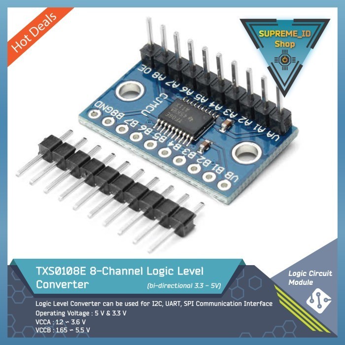 Jual TXS0108E YF08E 8-Channel Logic Level Converter BiDirectional 3.3 ...