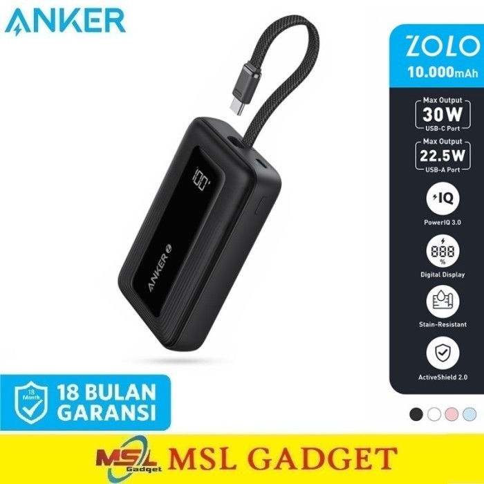 Jual Anker Powerbank Zolo 10000mAh 20000mAh 30W Built-in USB C PPS PD ...