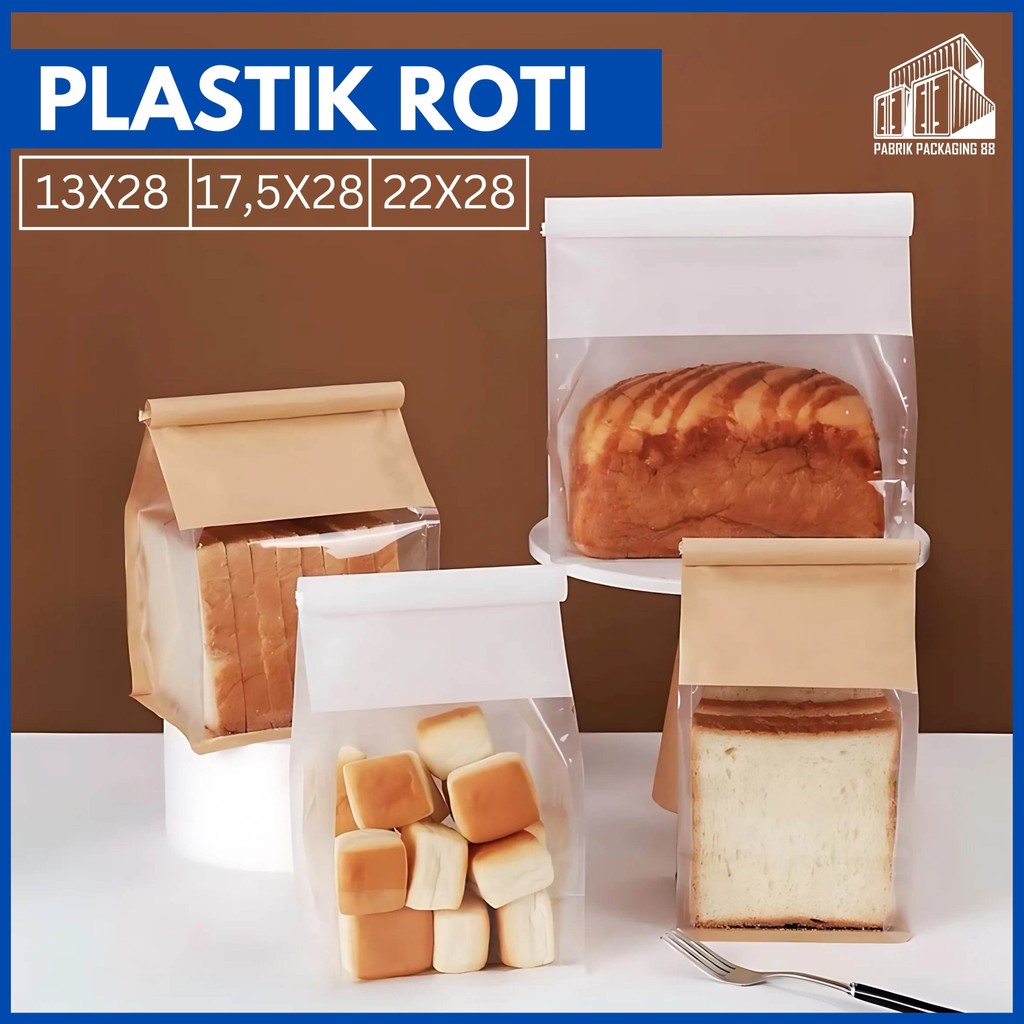 Jual 50 PCS Kantong Roti Tawar Kertas Kraft Paper Bag Toast Box Roti ...