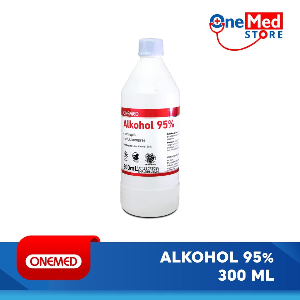 Jual OneMed Alkohol 95 Persen 300ml 300cc BLI | Shopee Indonesia