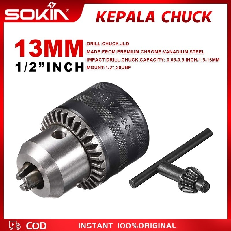 Jual SOKIN Kepala Bor 13MM Drill Chuck 1/2" Impact wrench dengan ...