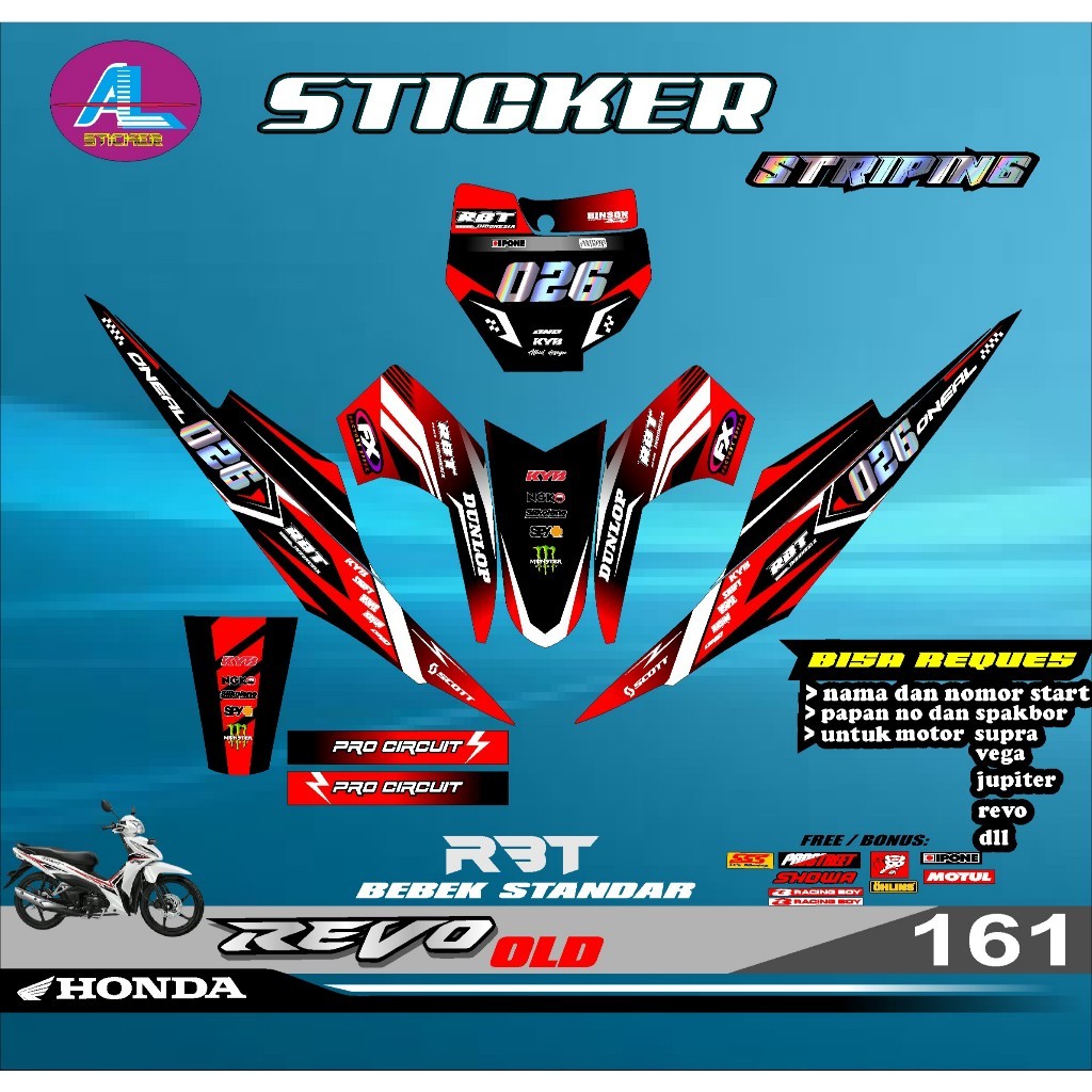 Jual Striping Rbt Motor Revo Old Motor Rbt Bebek Modif Supermoto Yz Crf ...