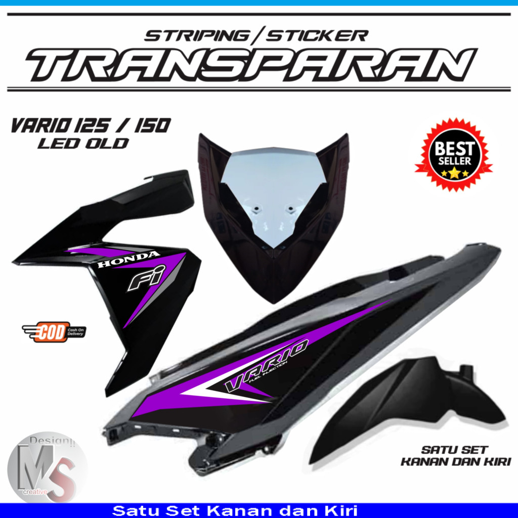 Jual STIKER MOTIF Striping Transparan Vario Led Old 125-150 Simpel Desain exclusive | Shopee ...