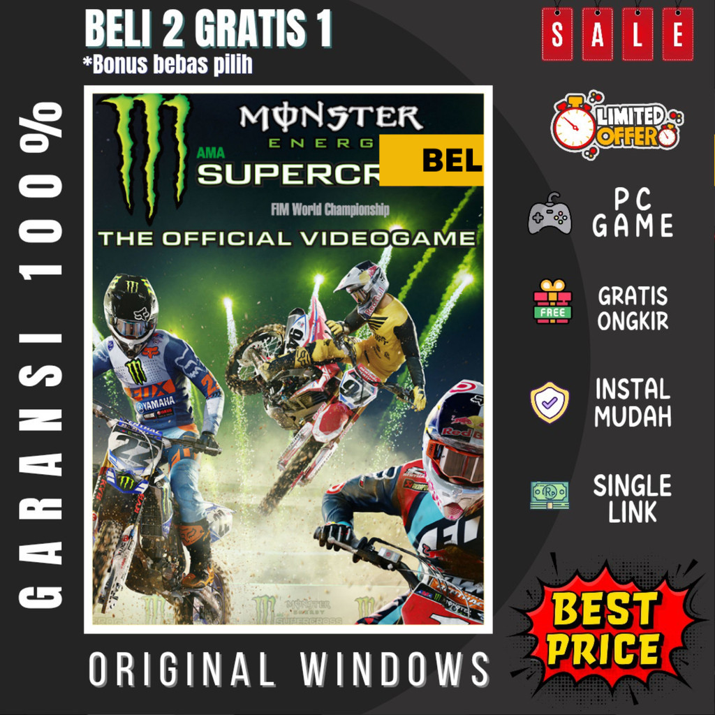 Jual MONSTER ENERGY SUPERCROSS THE OFFICIAL VIDEOGAME - GAME PC - GAME ...