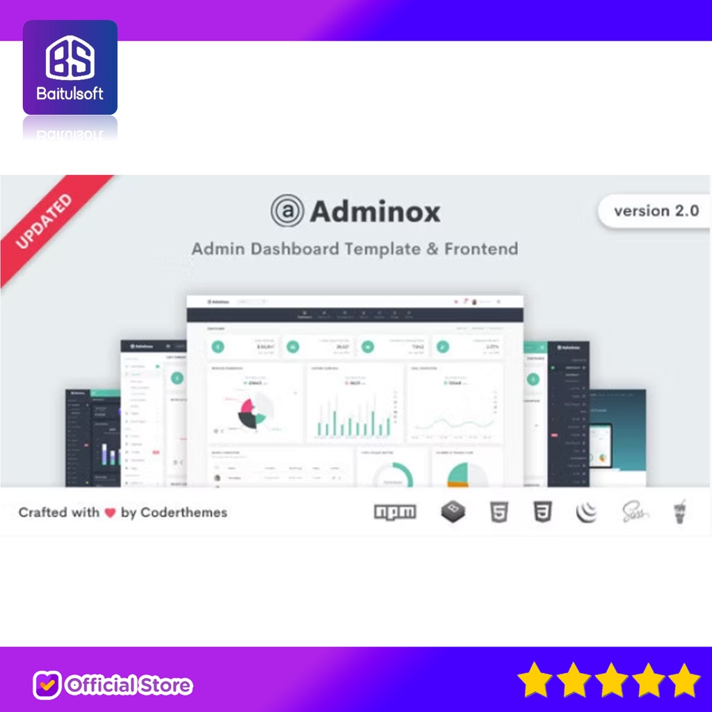 Jual ADMINOX - ADMIN DASHBOARD & FRONTEND TEMPLATE | Shopee Indonesia