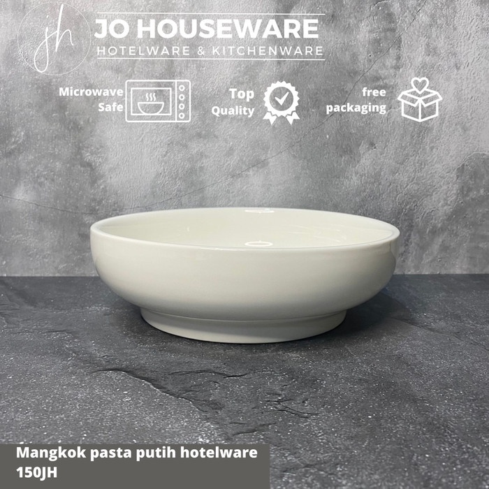 Jual Mangkok pasta keramik putih polos premium serbaguna hotelware 150 ...