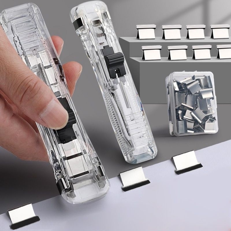 Jual Penjepit Kertas Stapler Dorong Paper Cliper Portable + 50pc ...